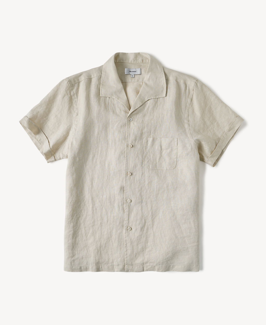 Retro 1950s Style Garment Washed Linen Shirt - Beige | Time Catcher ...