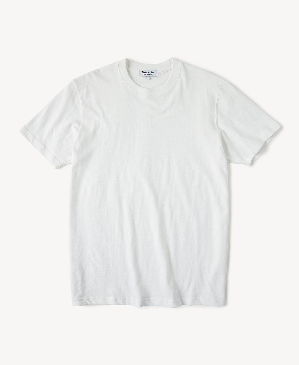 Midweight Loopwheel Tubular Slub Cotton T-Shirt - White | Time Catcher ...