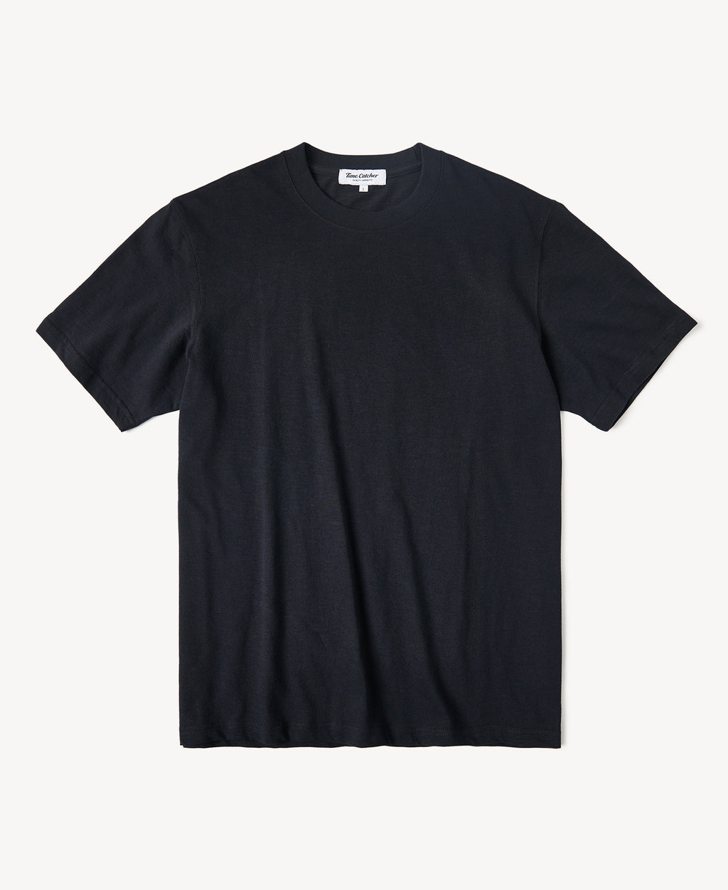 Midweight Loopwheel Tubular Slub Cotton T-Shirt - Black | Time Catcher ...