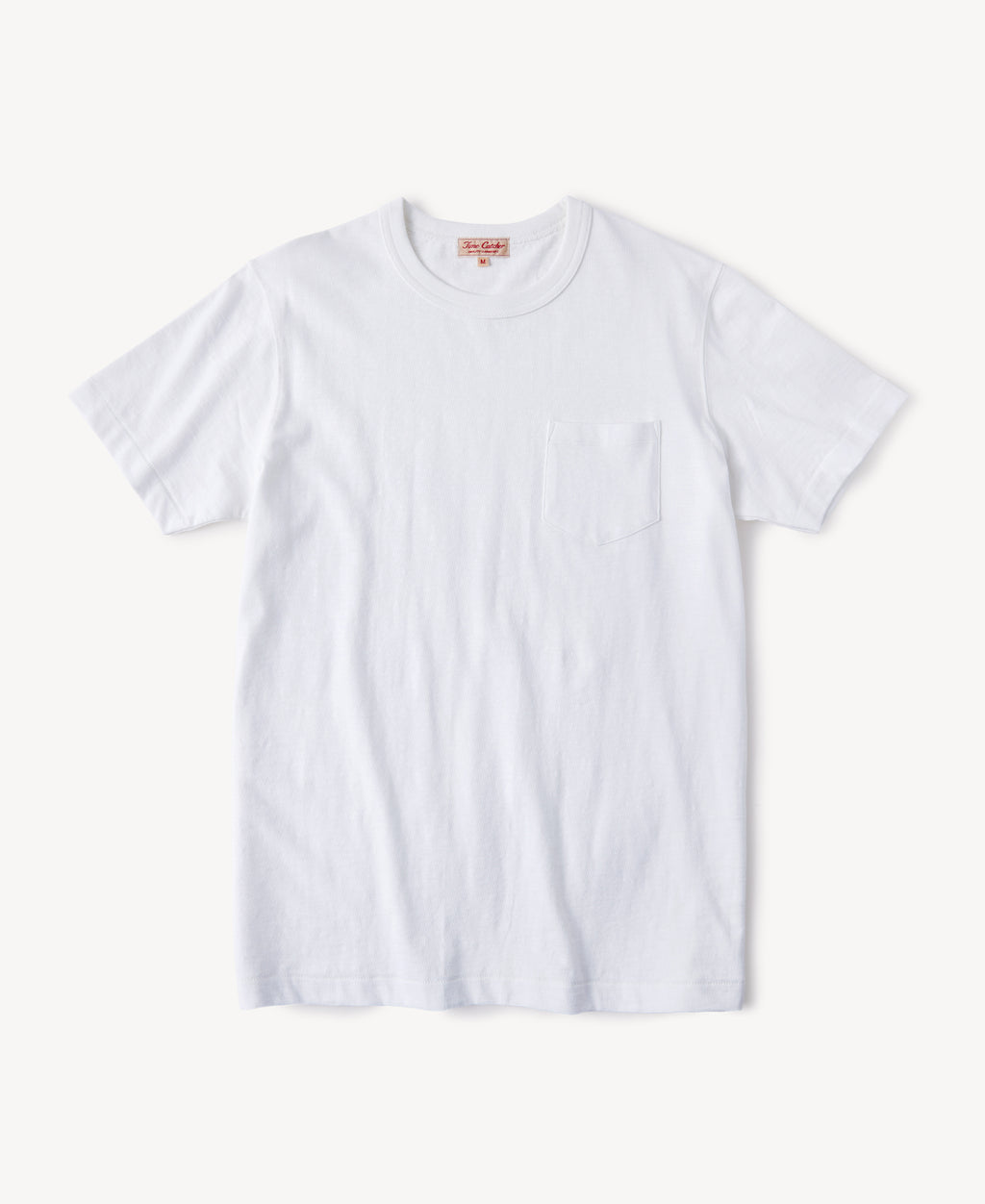 Midweight Loopwheel Tubular Slub Cotton Pocket T-Shirt - White | Time ...