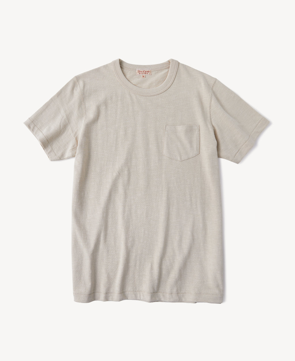 Loopwheel Tubular Slub Cotton Pocket T-Shirt - Oatmeal | Time Catcher ...