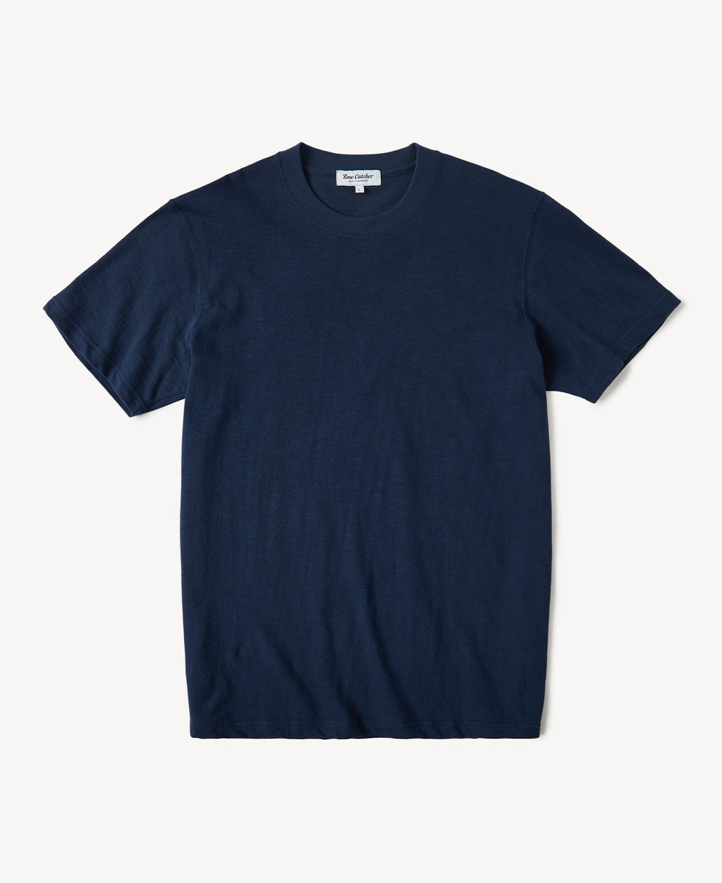 Midweight Loopwheel Tubular Slub Cotton T-Shirt - Navy | Time Catcher ...